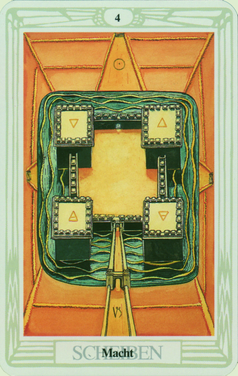 Tarotkarte Vier der Scheiben im Crowley-Thoth Tarot | tarot.de