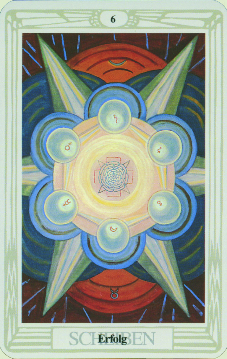 Tarotkarte Sechs der Scheiben im Crowley-Thoth Tarot | tarot.de